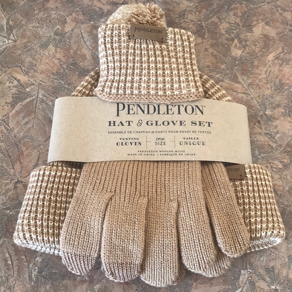 Pendleton | Accessories | Pendleton Pom Pom Hat And Texting Glove Set | Poshmark